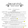 Dinner Menu | Misfits Dine and Drink